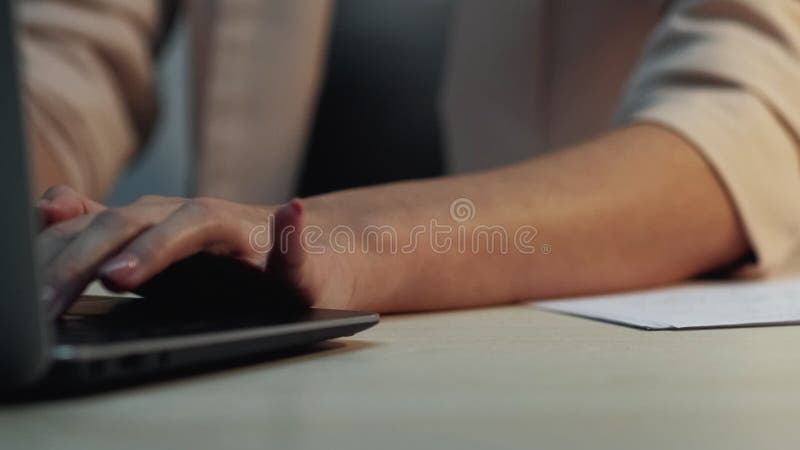 Laptop Typing Online Education Female Hand Notes Stock Video - Video of ...