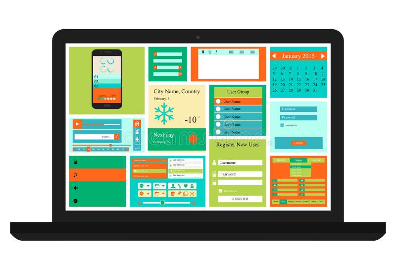 Windows 8 Modern UI Design Layout Stock Vector - Illustration of label ...