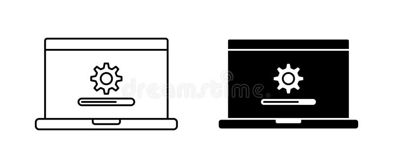 Laptop Screen Vector Icon. Password Protection Security Symbol Stock ...
