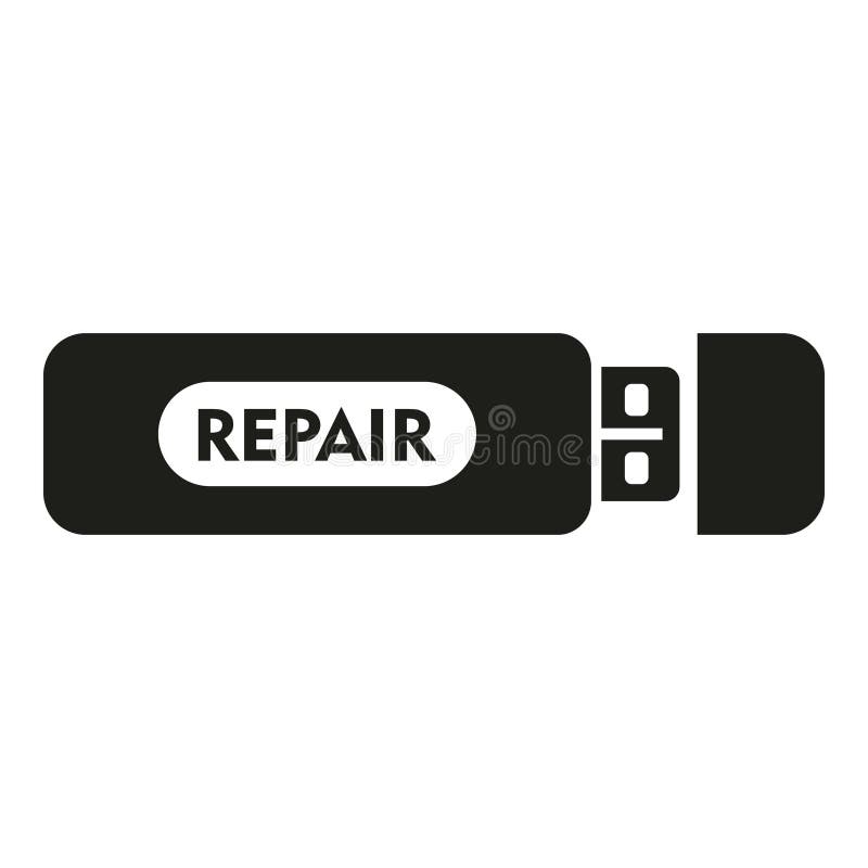 Laptop Usb Repair Icon Simple Vector. Support Remote Stock Illustration ...