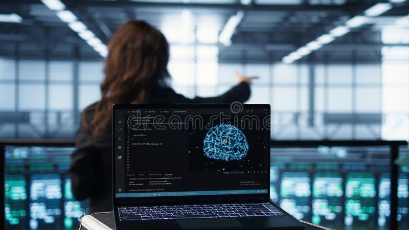 System Administrators To the Rescue. Two it Technicians Using a Computer while Working in a Data ...