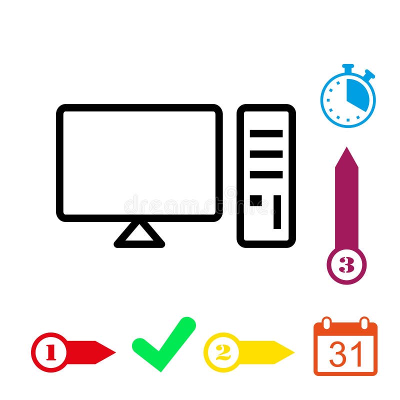 Laptop with User Icon in the Middle Vector Illustration Flat Design ...
