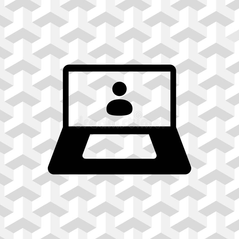 Laptop with User Icon in the Middle Vector Illustration Flat Design ...