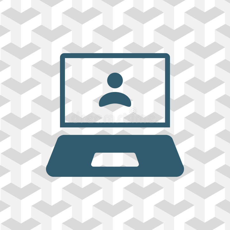 Laptop with User Icon in the Middle Vector Illustration Flat Design ...