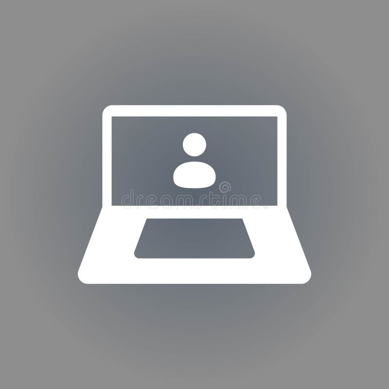 Laptop with User Icon in the Middle Vector Illustration Flat Design ...