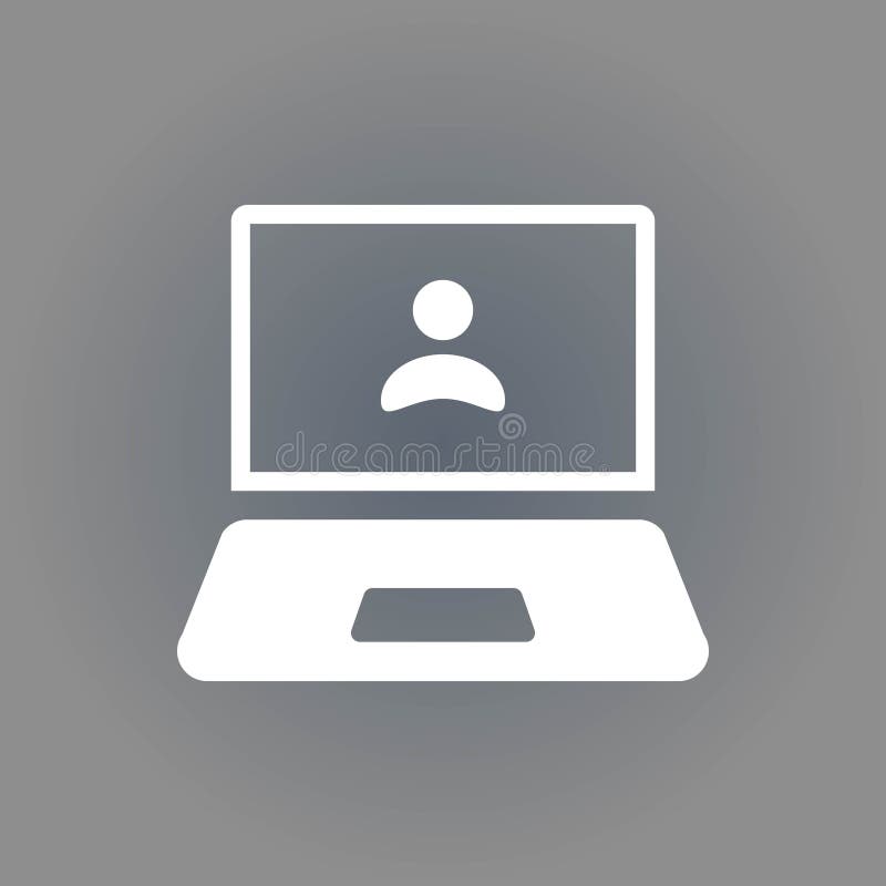 Laptop with User Icon in the Middle Vector Illustration Flat Design ...