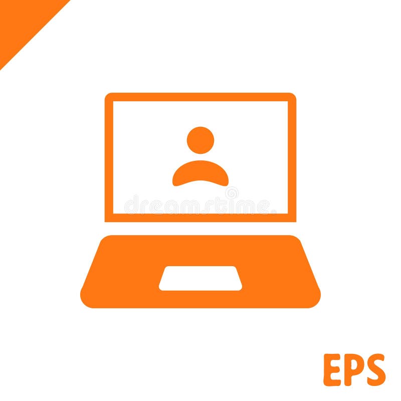 Laptop with User Icon in the Middle Vector Illustration Flat Design ...