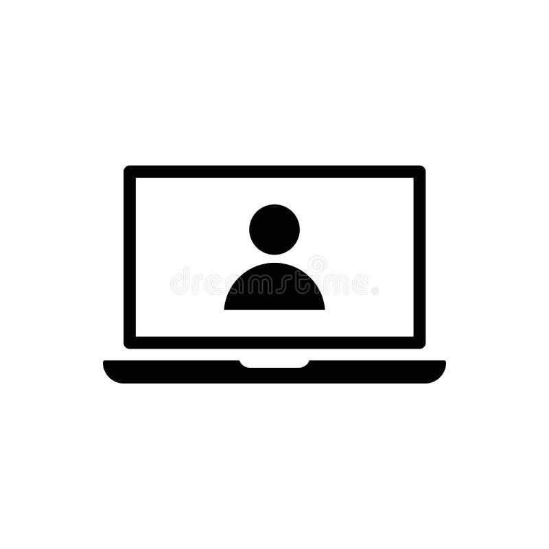 Laptop User Icon Vector, Group Communication Symbol. Stock Vector ...