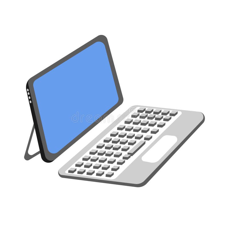 Laptop Vector in Cartoon Style. Flat Icon Illustration Stock Vector ...