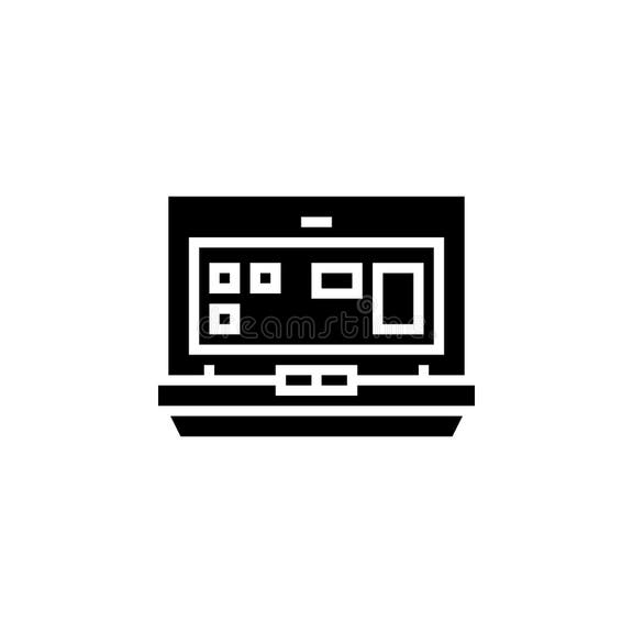 Laptop Vector Icon. Computer Component Icon Solid Style. Perfect Use ...