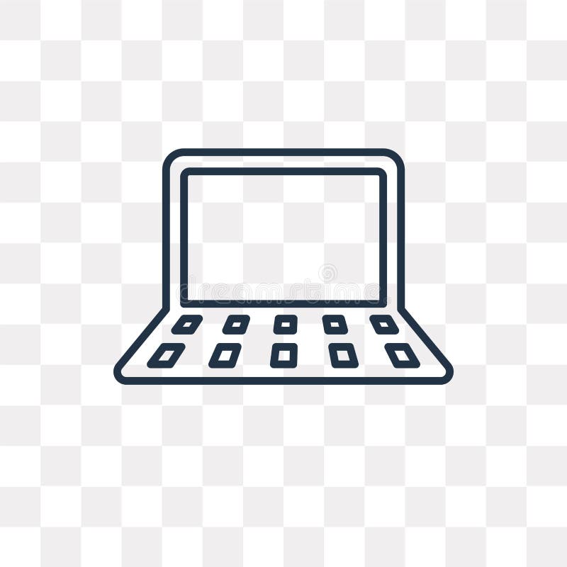 Laptop Vector Icon Isolated on Transparent Background, Linear La Stock ...
