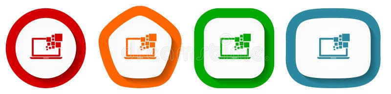 Electronic Device Computer Software Buttons Set Stock Illustrations ...