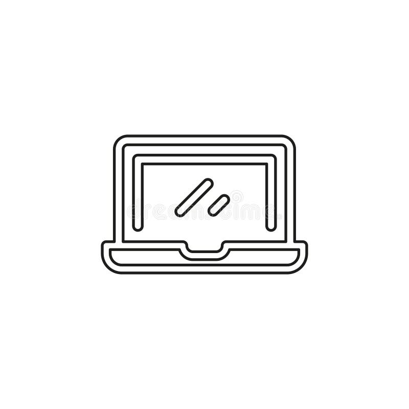 Laptop vector icon stock vector. Illustration of laptop - 155436400