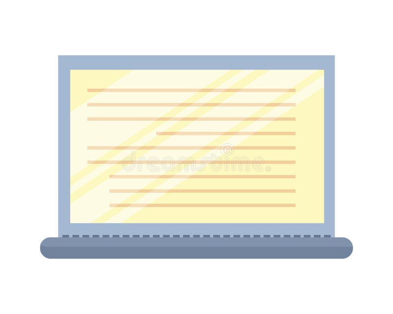 Laptop Vector Illustration in Flat Design. Stock Vector - Illustration ...