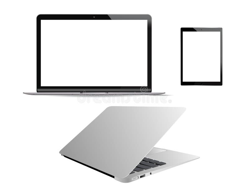 Laptop Vector Mockup. Computer Notebook Mobile Pc Stock Illustration ...