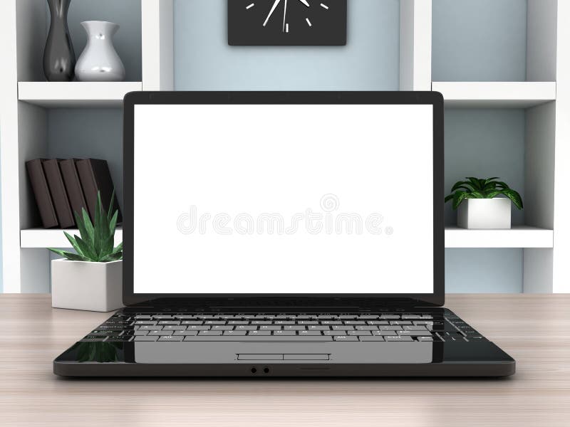 Laptop view front stock illustration. Illustration of blank - 69352369