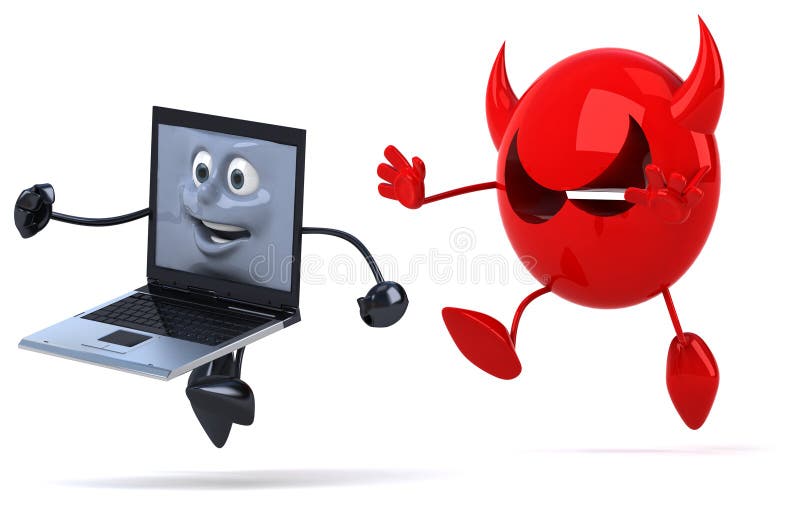 Laptop and virus stock illustration. Illustration of silver - 13638966