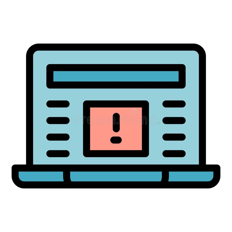 Laptop Virus Alert Icon Vector Flat Stock Vector - Illustration of ...