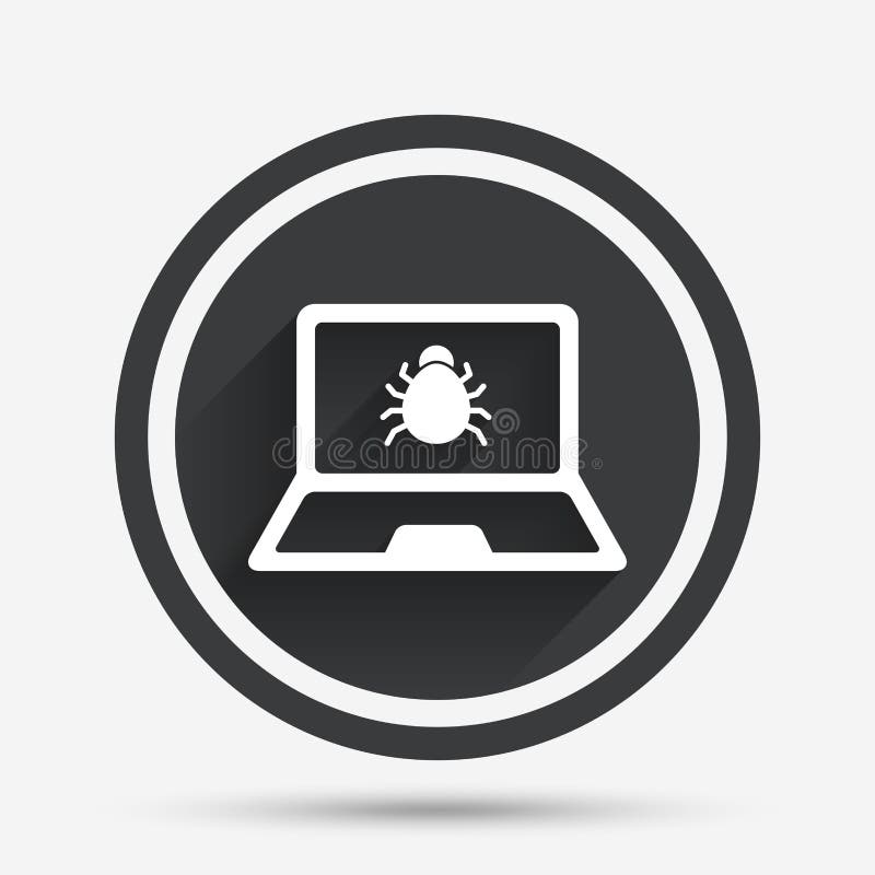 Laptop Virus Sign Icon. Notebook Software Bug. Stock Vector ...
