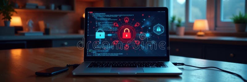 Laptop with Virus Warning, Wires Disconnected , Malfunction, Infected ...