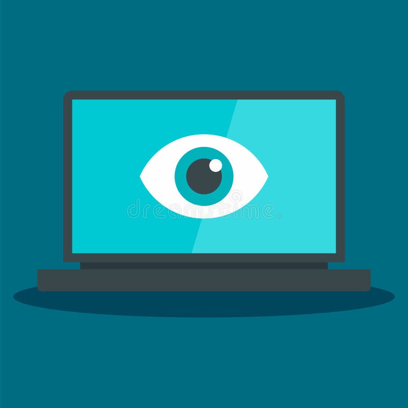 Laptop Visualization Icon, Flat Style Stock Vector - Illustration of ...