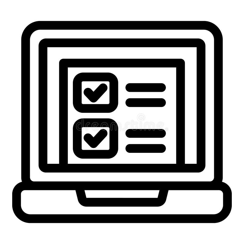 Laptop Vote Icon Outline Vector. Election Poll Stock Vector ...