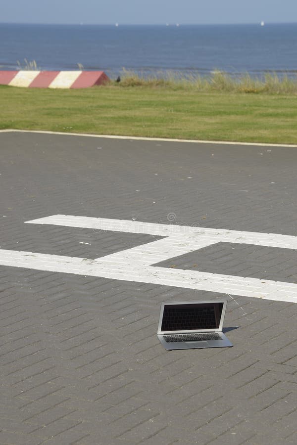 Laptop waiting for rescue stock photo. Image of blue - 32425504
