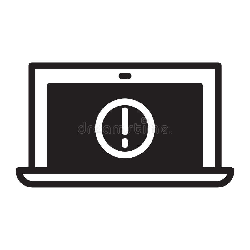 Laptop Warning stock vector. Illustration of black, drawing - 100117660