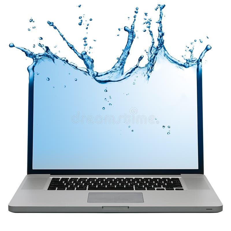 Laptop with watery screen stock image. Image of modern - 17288427