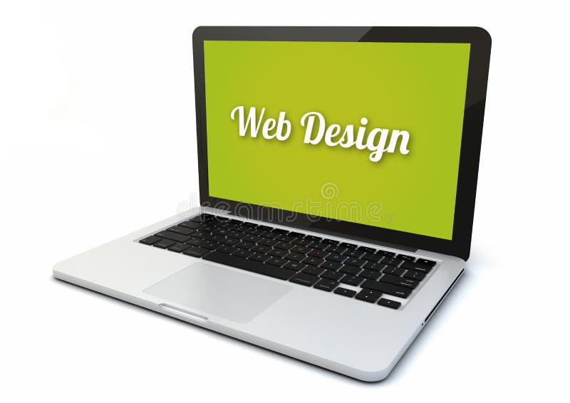 Laptop web design stock illustration. Illustration of render - 58514618