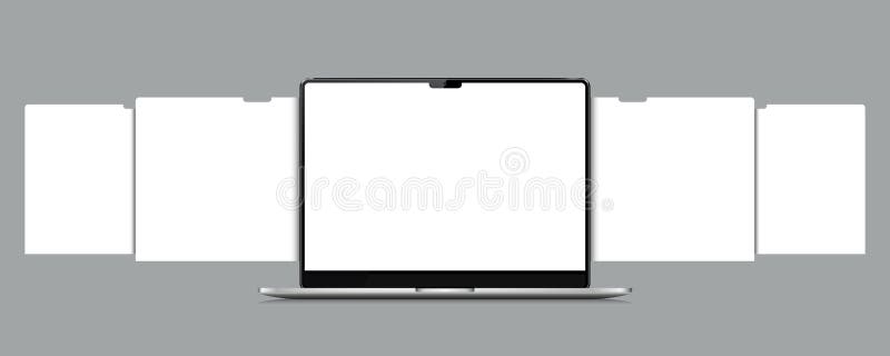 Laptop with Blank Web Pages. Mockup for Showing Screenshots of Web ...