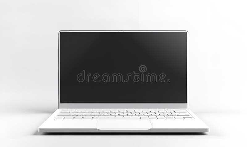 Laptop with White Background and Plain Screen, AI Generative Stock ...