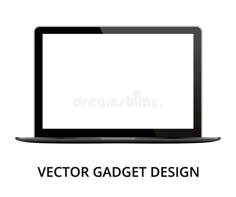 Laptop on white background stock vector. Illustration of notebook ...