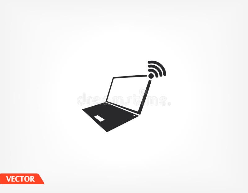 Laptop Wifi Icon Vector 10 Eps . Lorem Ipsum Flat Design Stock ...