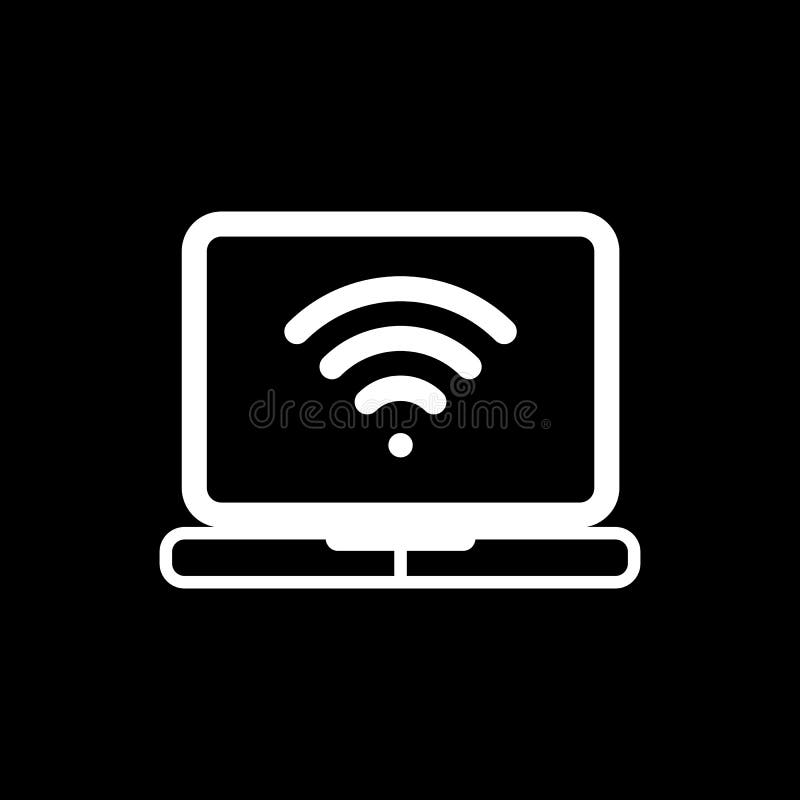 Laptop Wifi Icon. Vector Illustration Isolated on White Stock Vector ...
