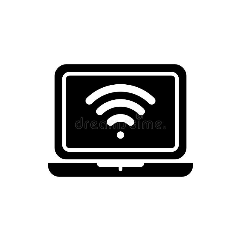 Laptop Wifi Icon. Vector Illustration Isolated on White Stock Vector ...