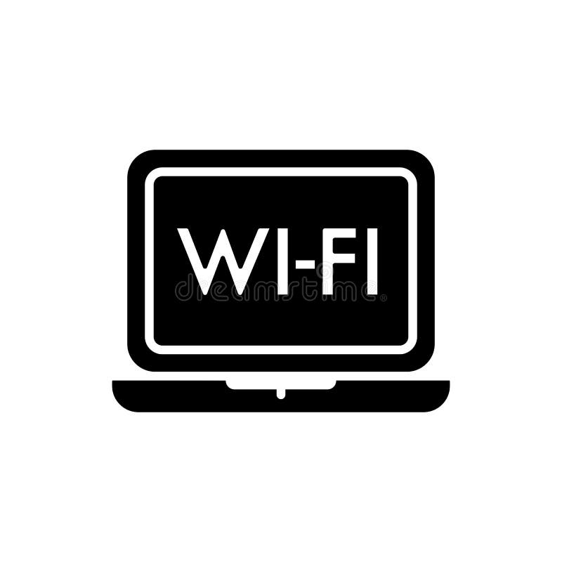 Laptop Wifi Icon. Vector Illustration Isolated on White Stock Vector ...