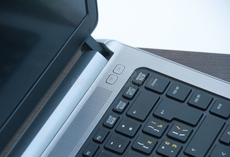 Laptop Wifi and Sound Buttons Closeup. Standby Button Stock Image ...