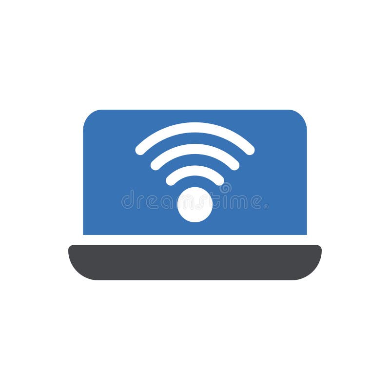 Laptop wifi stock vector. Illustration of vector, management - 217759091