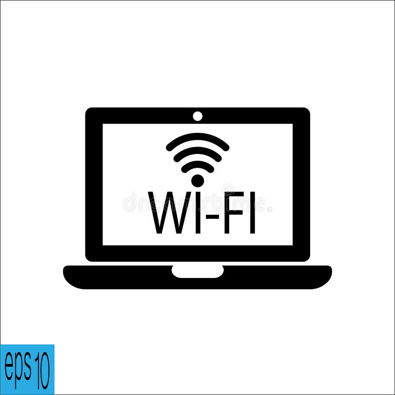 Laptop Wifi, Wi-fi Icon - Vector Illustration Editorial Stock Image ...
