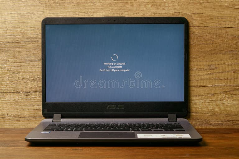 The Laptop with Windows Update on Screen. Its Offers Increased Security ...