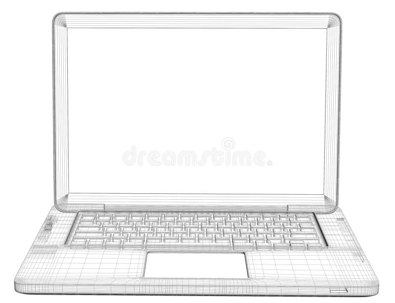 Laptop. Wire frame stock illustration. Illustration of concept - 43438024