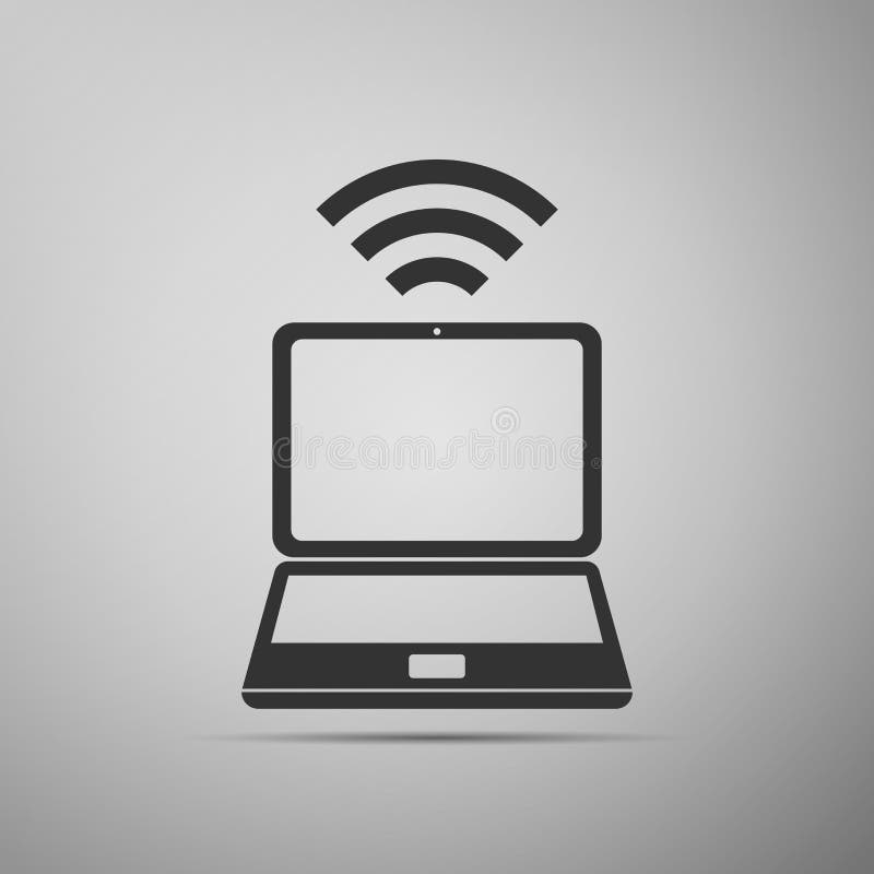 Laptop and Wireless Icon. Wireless Technology, Wifi Connection ...