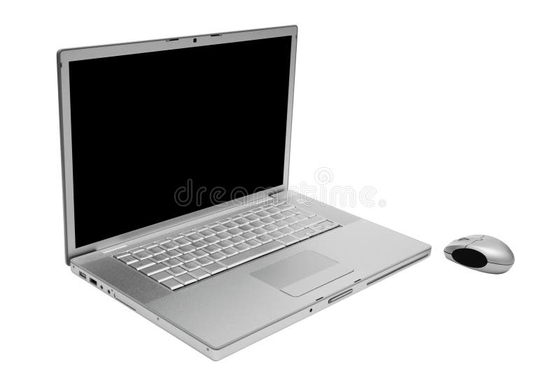 Laptop with the Wireless Mouse Stock Image - Image of camera, apple ...