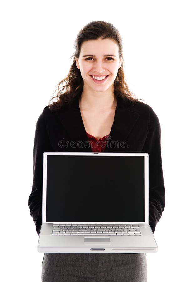 Laptop Woman stock photo. Image of isolation, business - 4879370