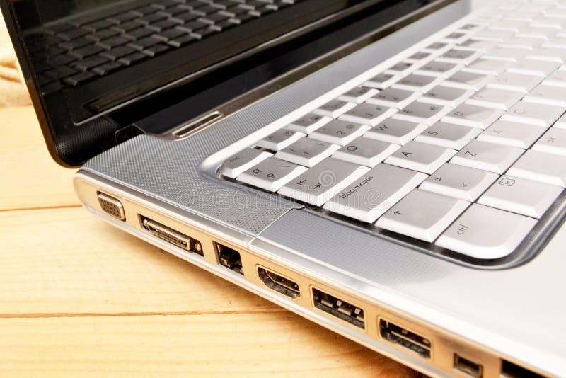 Laptop on the wood stock photo. Image of laptop, keyboard - 42096020