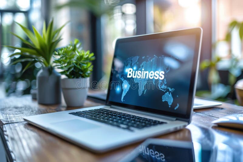 A Laptop with the Word Business Written on it Stock Image - Image of ...