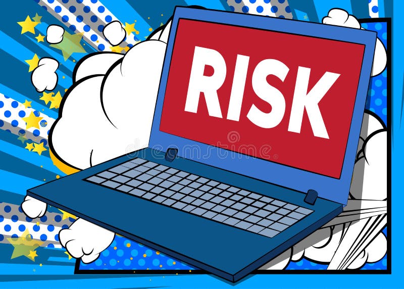 Laptop with the Word Risk on the Screen. Stock Vector - Illustration of ...