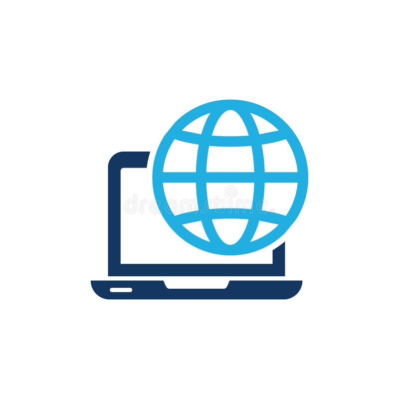 Computer World Logo Icon Design Stock Vector - Illustration of laptop ...