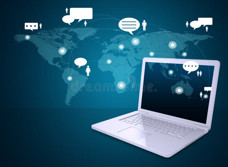 World Map with Contacts and Figures Stock Illustration - Illustration ...